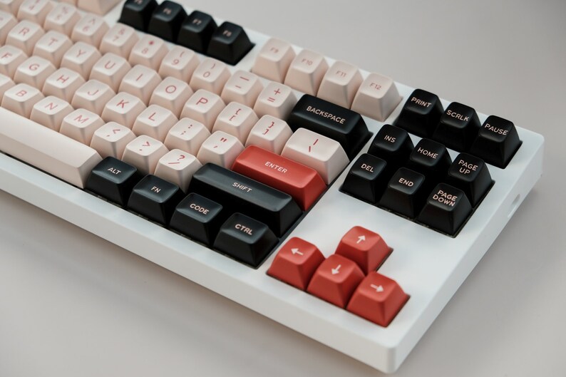 173pcs Cute White Black & Orange Keycaps Set for Mechanical - Etsy
