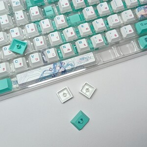 Cute Anime Hatsune Miku PBT Cherry Keycaps for Mechanical Keyboard ...