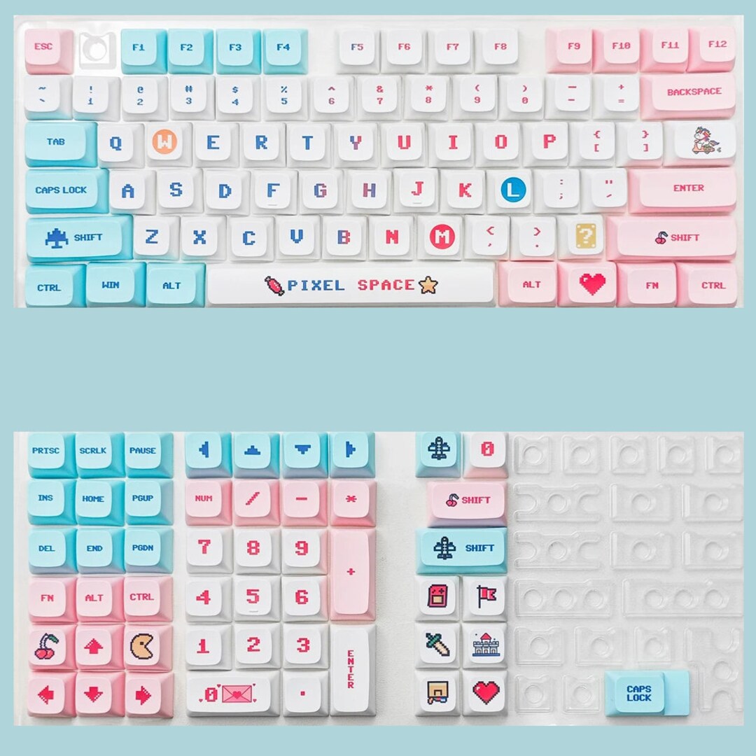 Cute Pink Pixel War XDA Profile Keycap Set Keycaps for Cherry - Etsy
