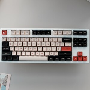 173pcs Cute White Black & Orange Keycaps Set for Mechanical Keyboard ...