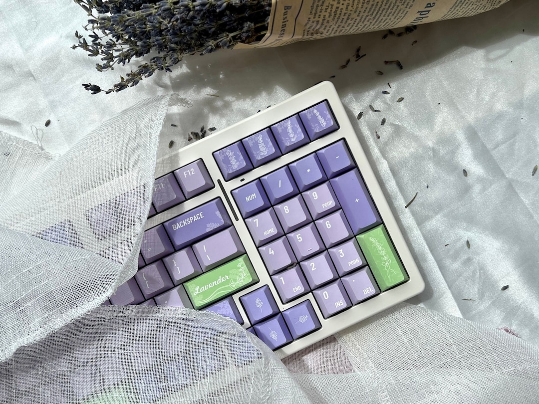 Cute Lavender Theme PBT ISO Cherry Keycap Set for Mechanical Keyboard ...