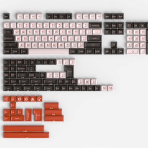 173pcs Cute White Black & Orange Keycaps Set for Mechanical Keyboard ...