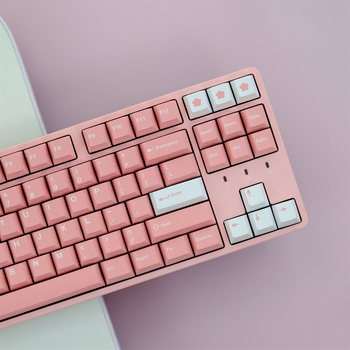 129 Key Cute Pink Peach Blossom Keycaps Set for Mechanical - Etsy