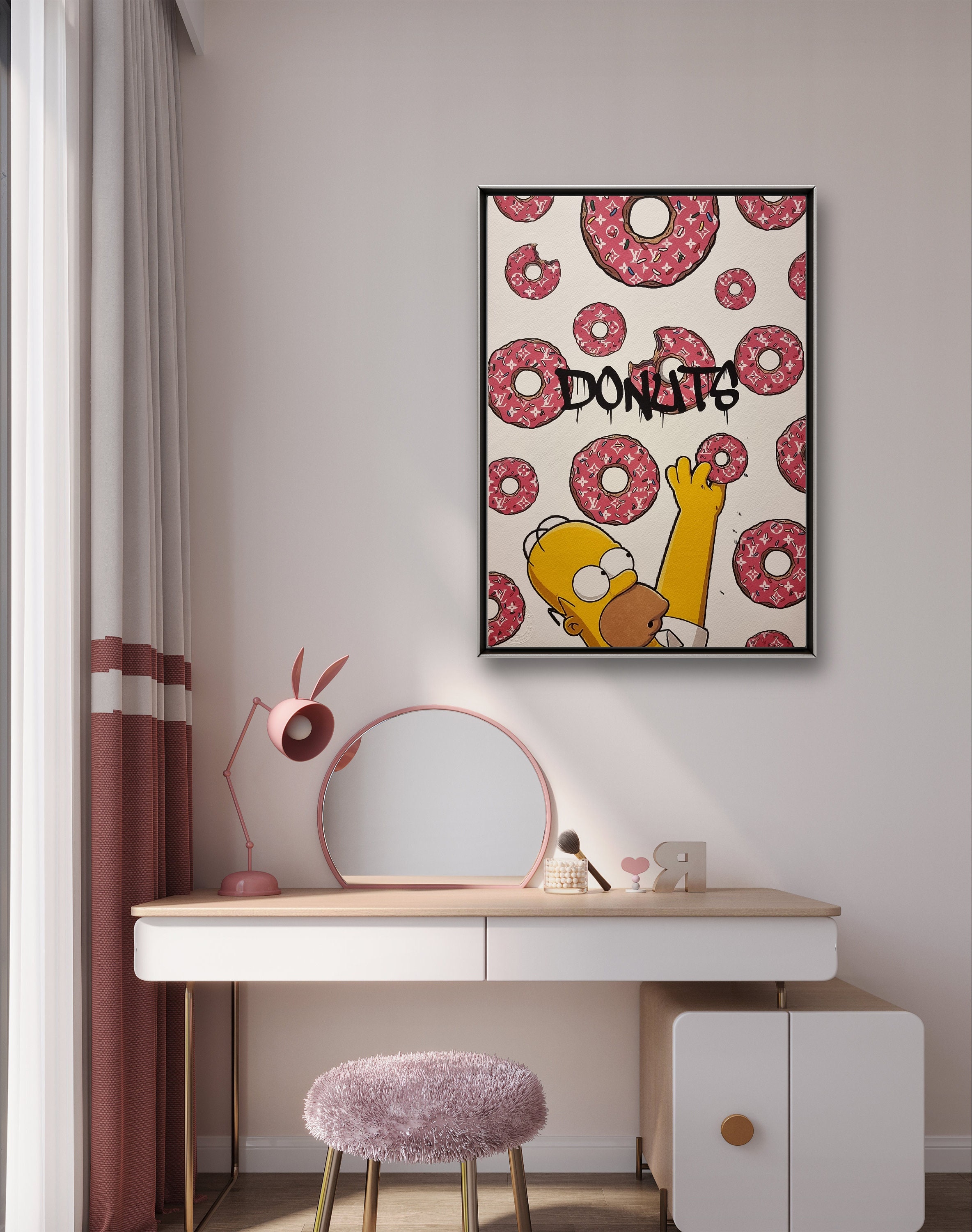 DEATH NYC Simpsons Donut Unique Art Print by Street Artist Death NYC ...