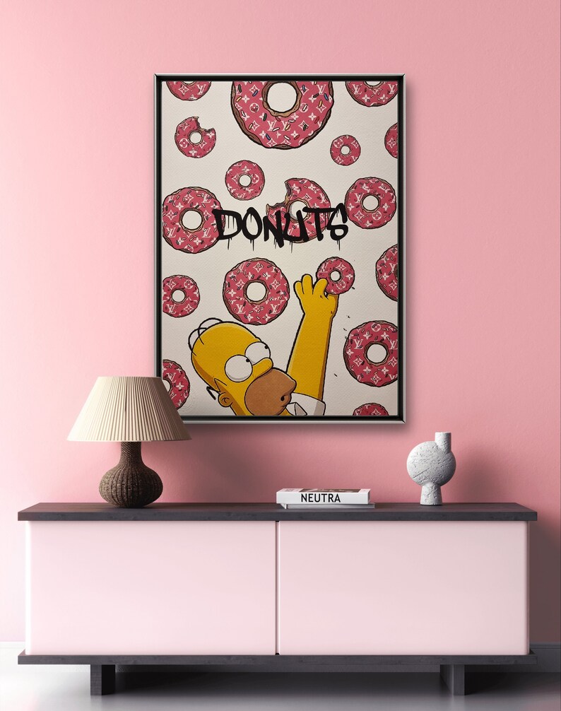 DEATH NYC Simpsons Donut Unique Art Print by Street Artist Death NYC ...