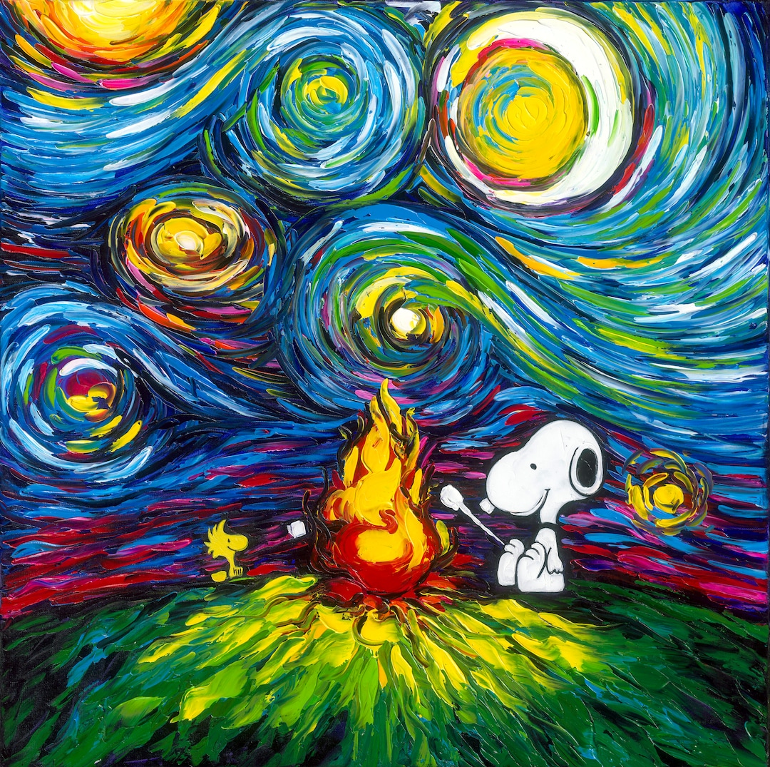 Framed Snoopy Inspired Art Print on Canvas Snoopy Wall Art Snoopy ...