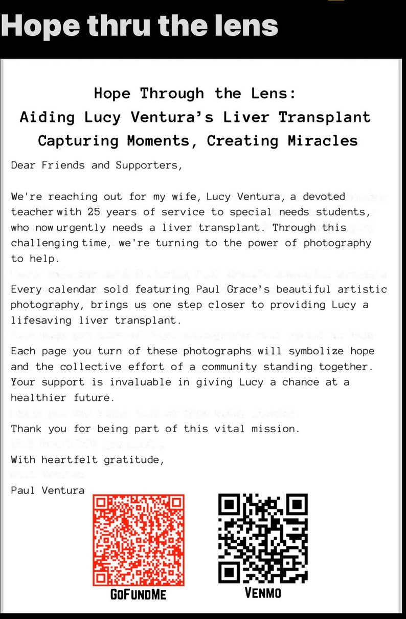 Paul Grace Photography 2024 Calendars ( Hope Thru the Lens: Aiding Lucy ...