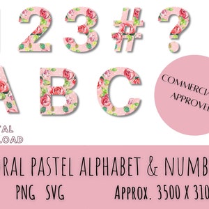 Floral Alphabet Clip Art Flower Letters SVG Digital - Etsy