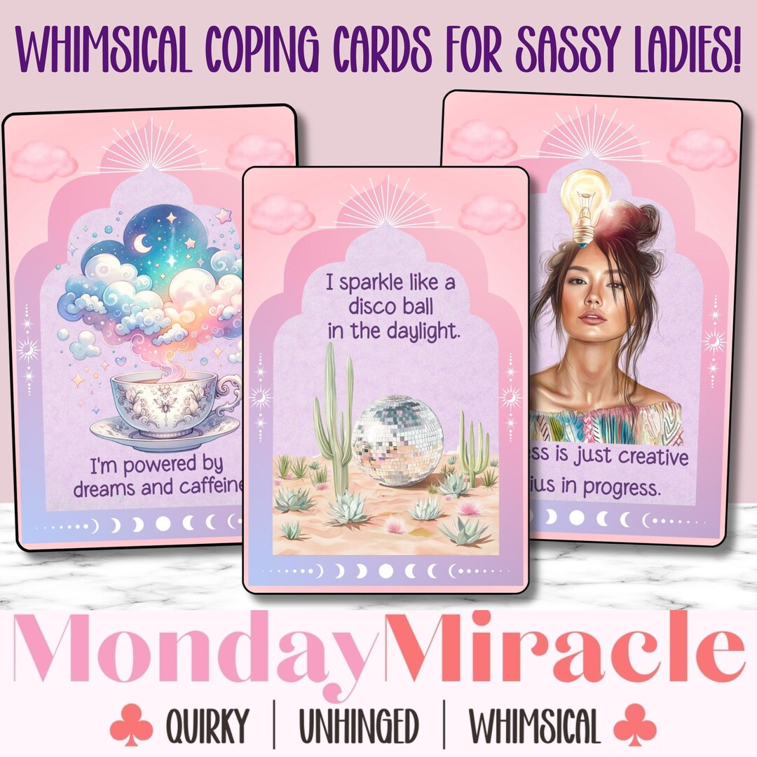 Printable Positive Affirmation Cards, Whimsical Oracle Card Deck ...