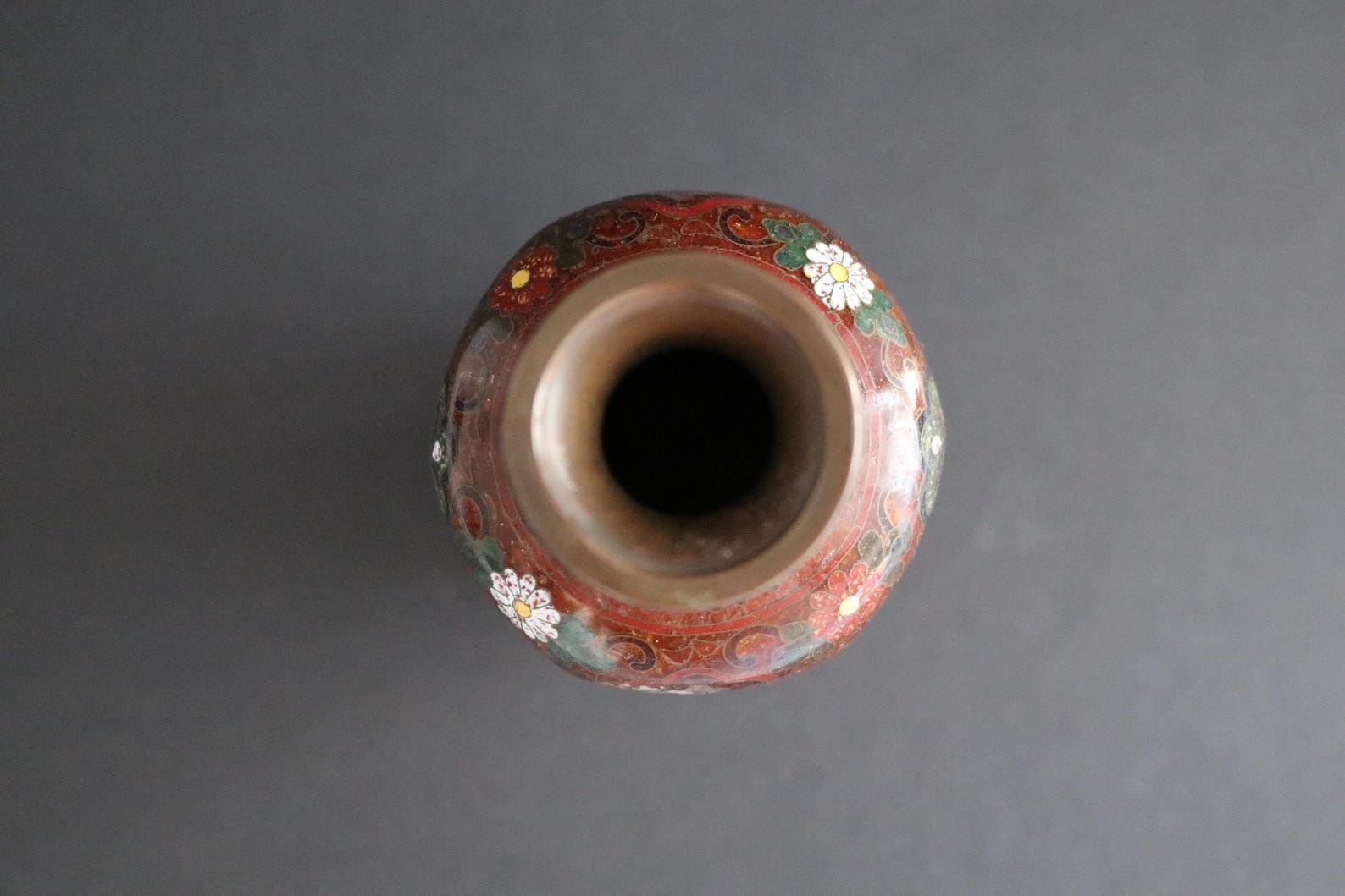 Japanese Enameled Copper Vase on Cloisonné Produced in the Meiji Period ...