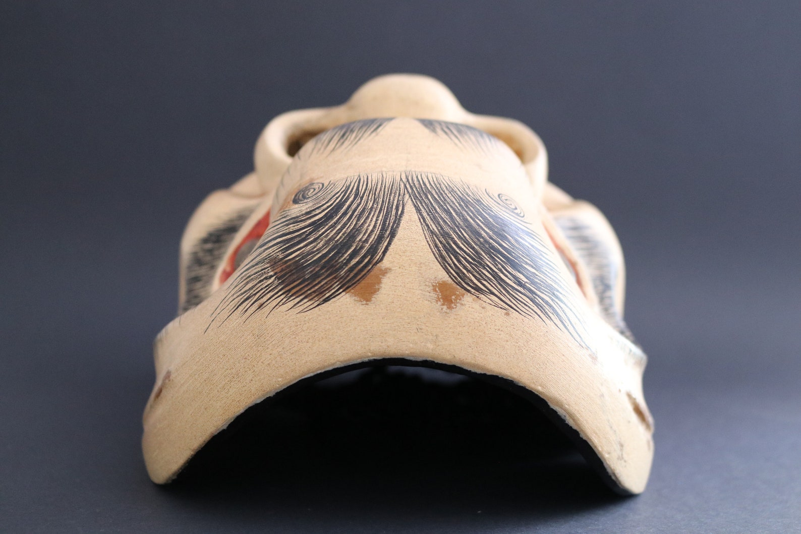Antique Japanese Noh Theater Mask Represents Okuninushi Hand Carved in ...