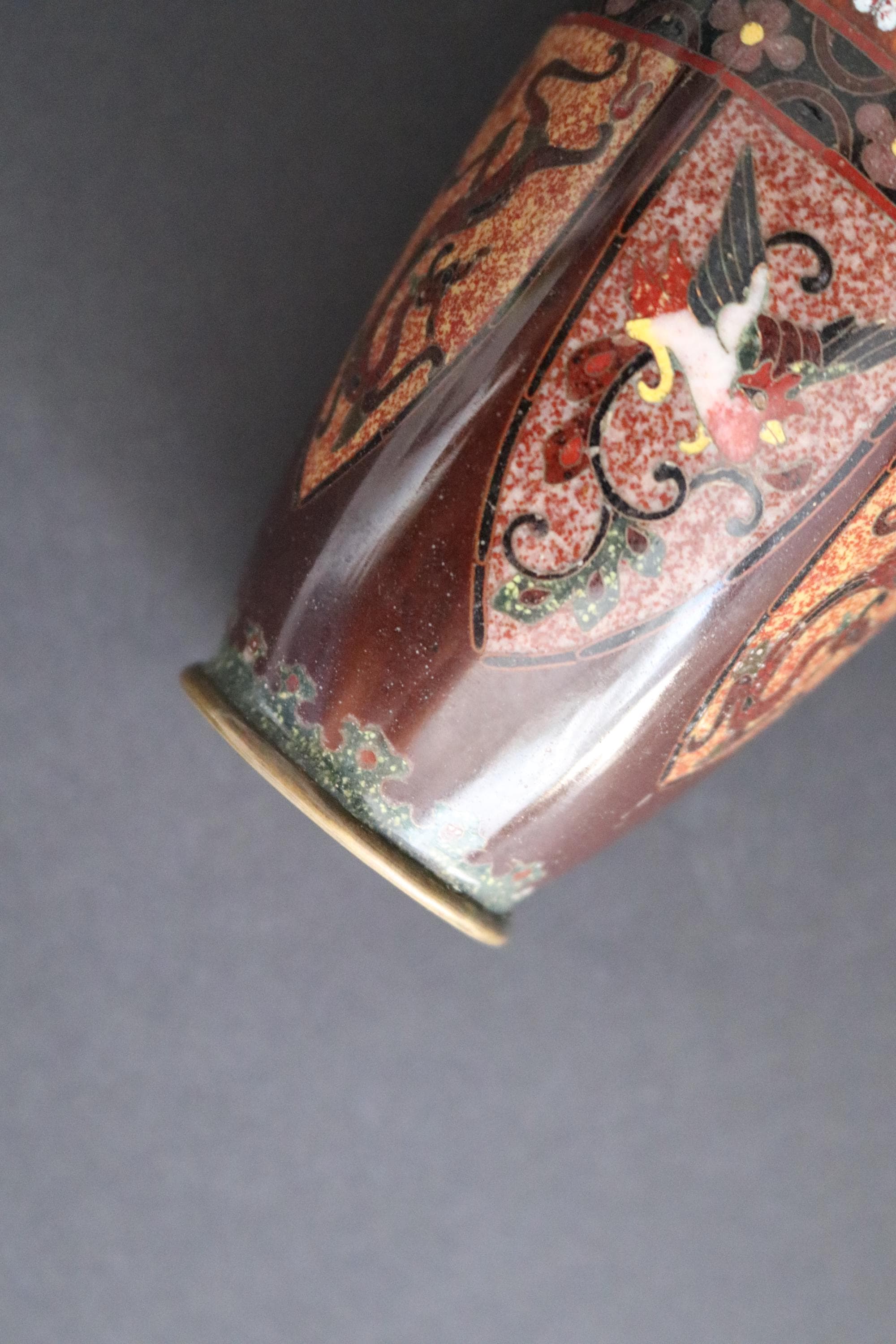 Japanese Enameled Copper Vase on Cloisonné Produced in the Meiji Period ...