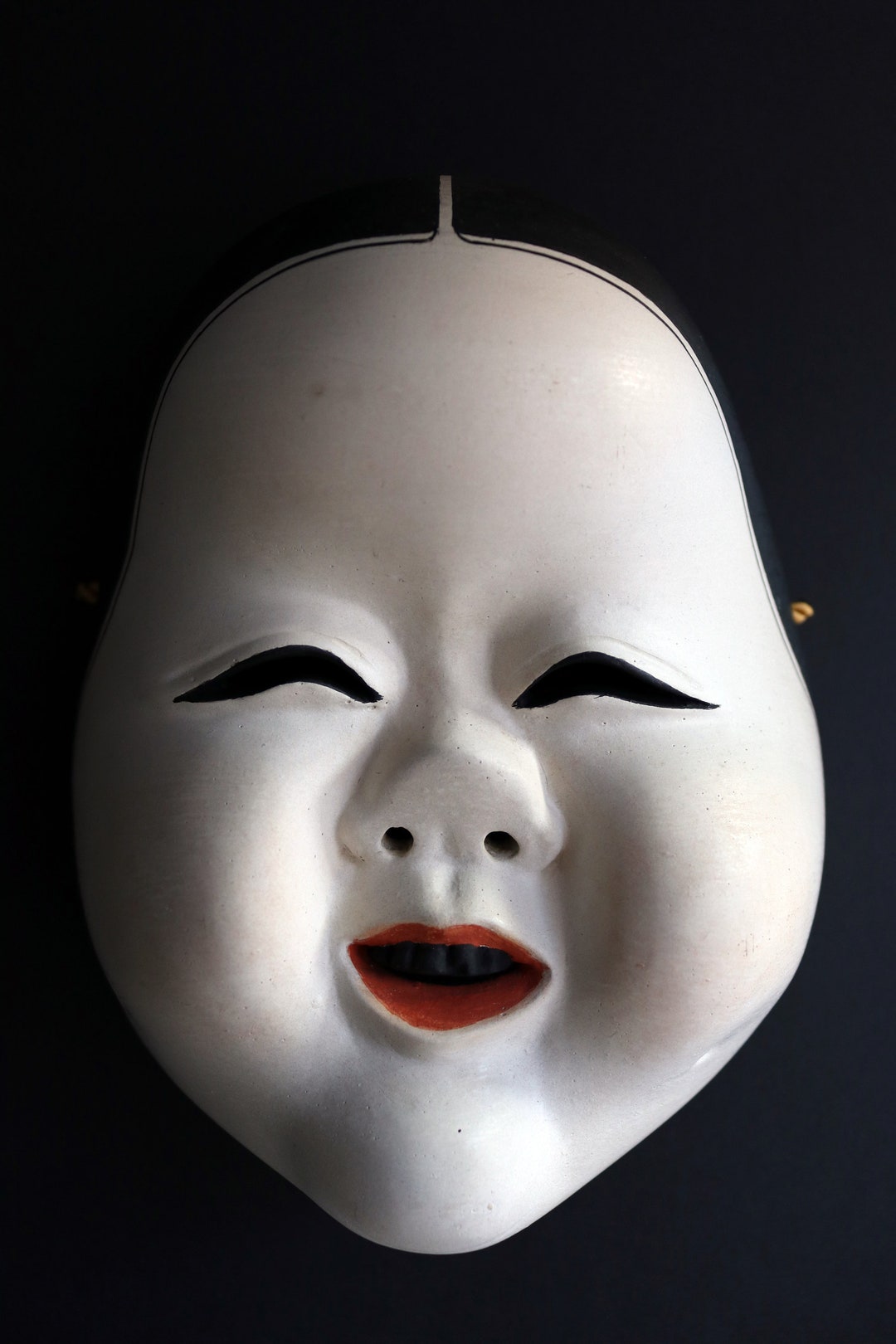 Antique Japanese Noh Theater Mask Represents Okame Otafuku Hand Carved ...