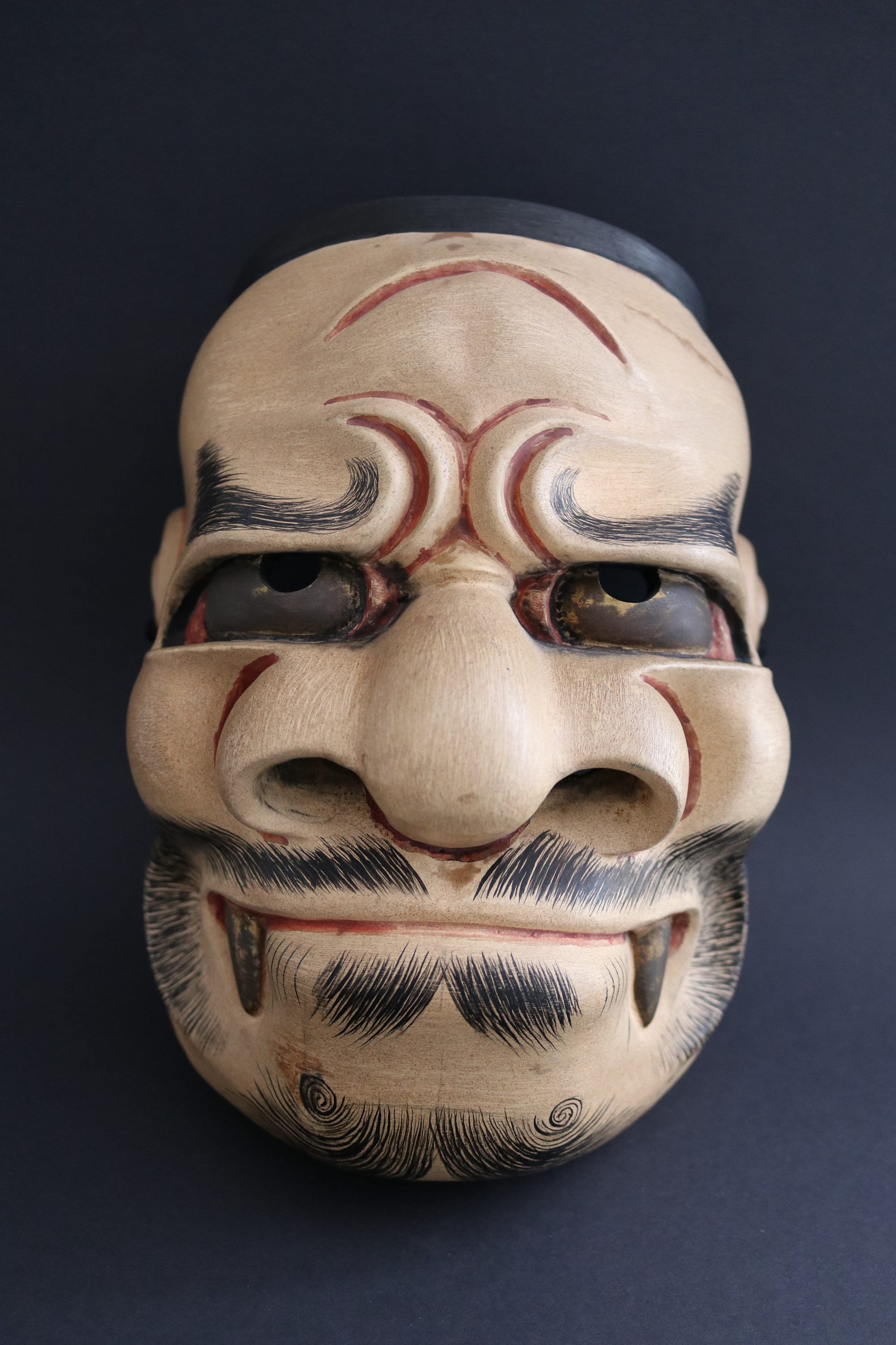 Antique Japanese Noh Theater Mask Represents Okuninushi Hand Carved in ...