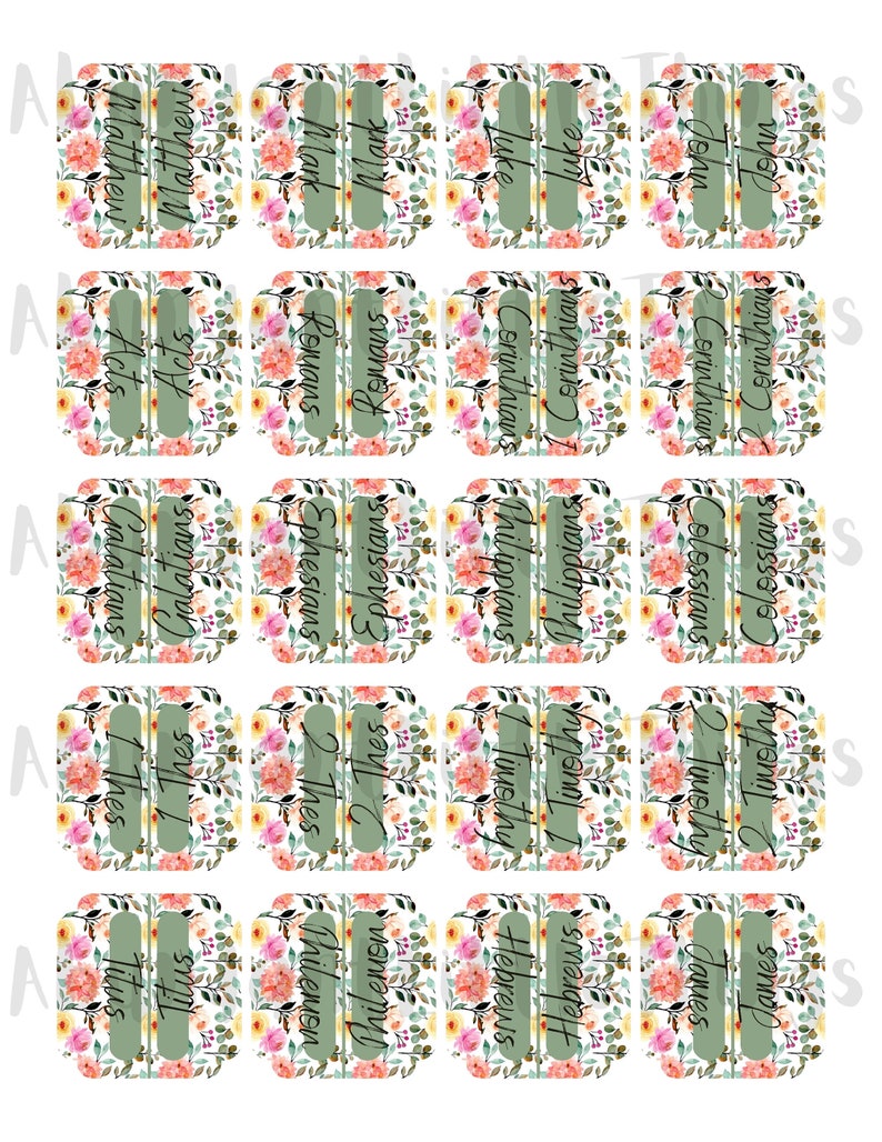 Digital Bible Tabs, Printable Bible Tabs, Floral Bible Tabs, Journaling ...