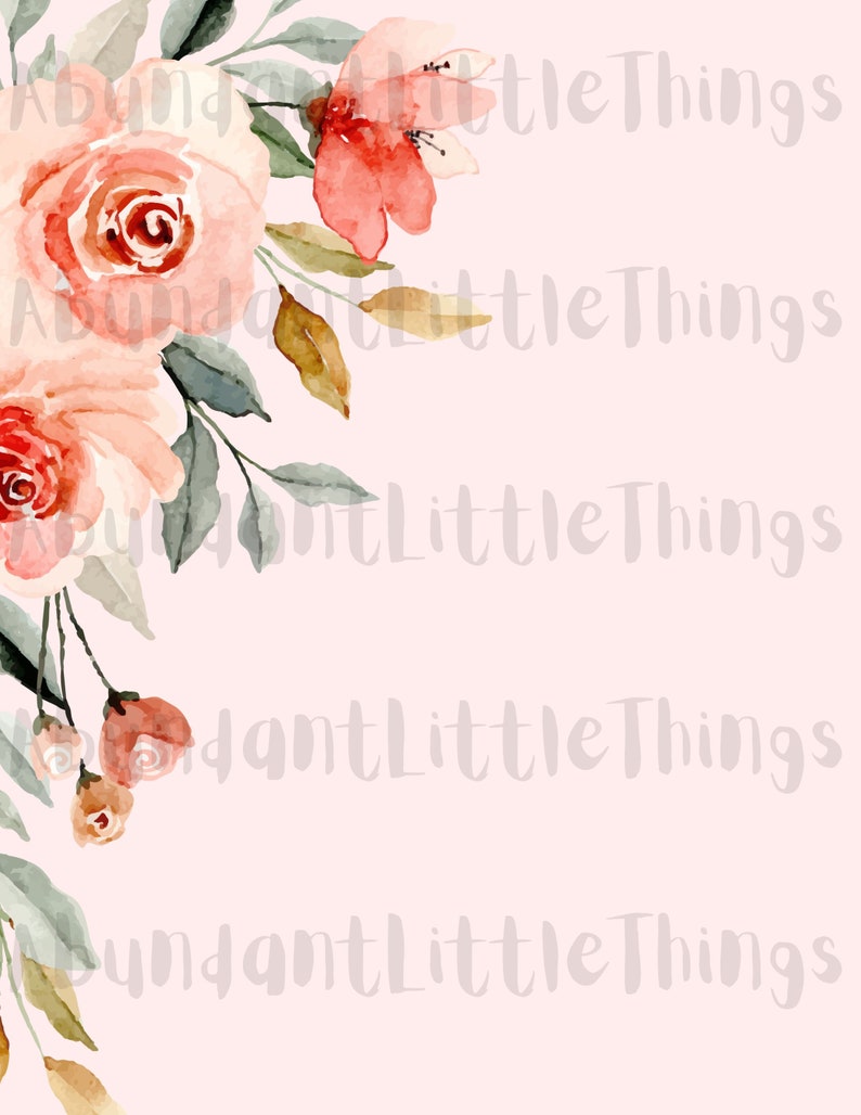 Printable Stationary, Rose Stationary, at Home Stationary, Digital ...