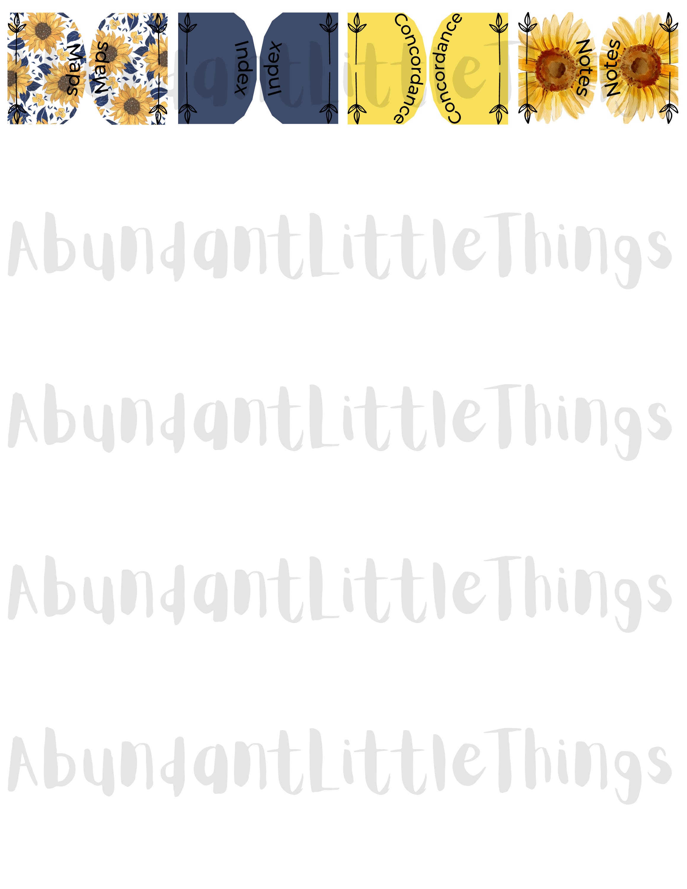 Digital Bible Tabs, Sunflower Bible Tabs, Floral Bible Tabs, Digital ...