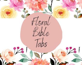 Digital Bible Tabs, Floral Bible Tabs, Digital Floral Bible Tabs ...