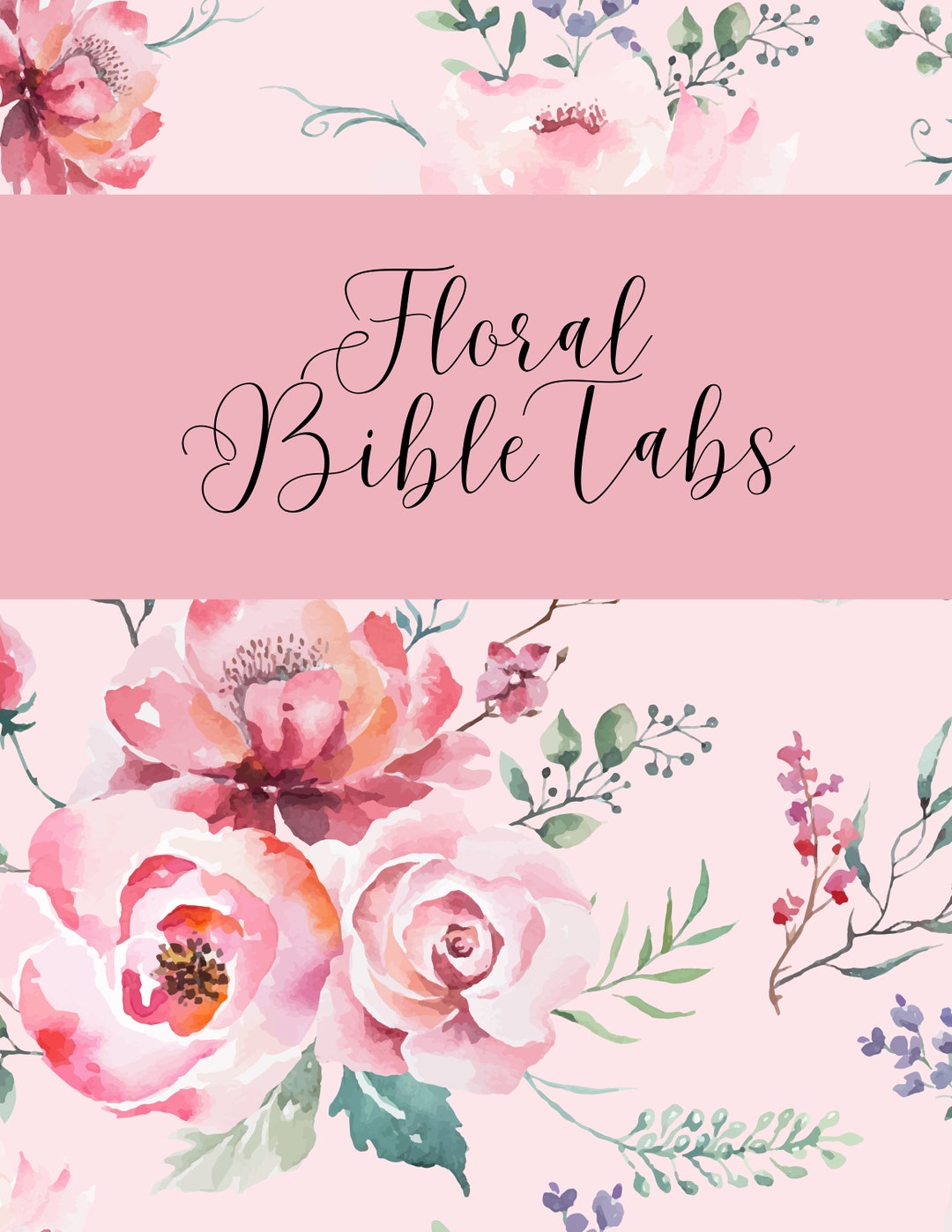 Digital Bible Tabs, Floral Bible Tabs, Digital Floral Bible Tabs ...