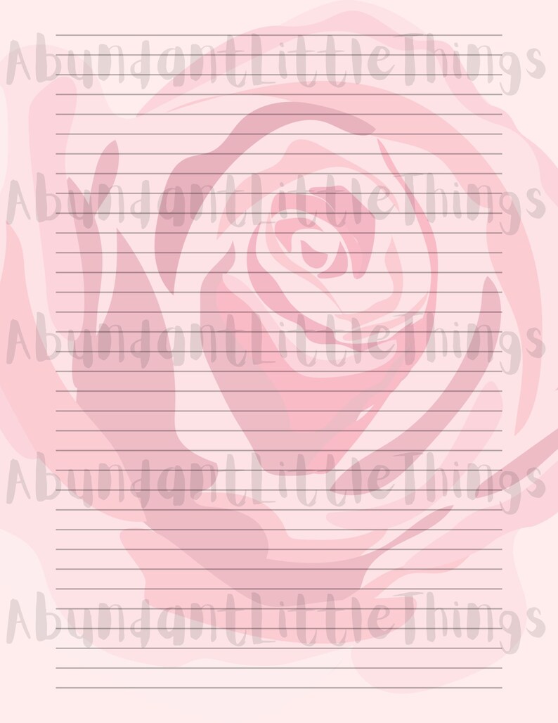 Printable Stationary, Rose Stationary, at Home Stationary, Digital ...