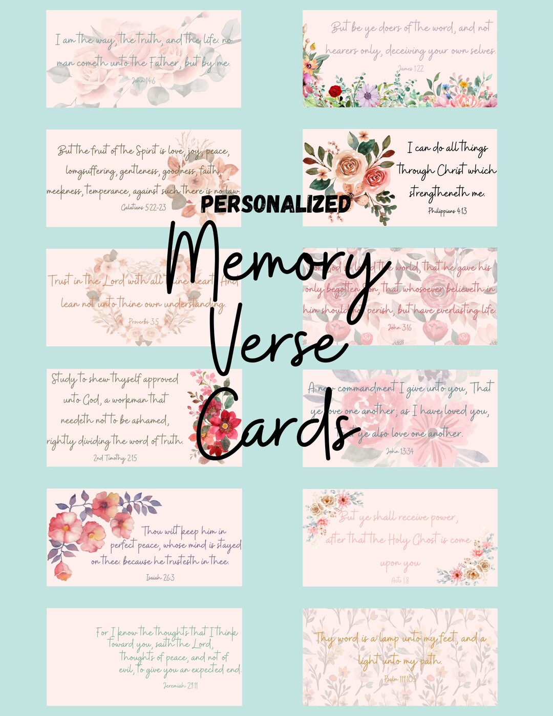 Memory Bible Verse, Personalize, Digital Bible Verses, Printable ...