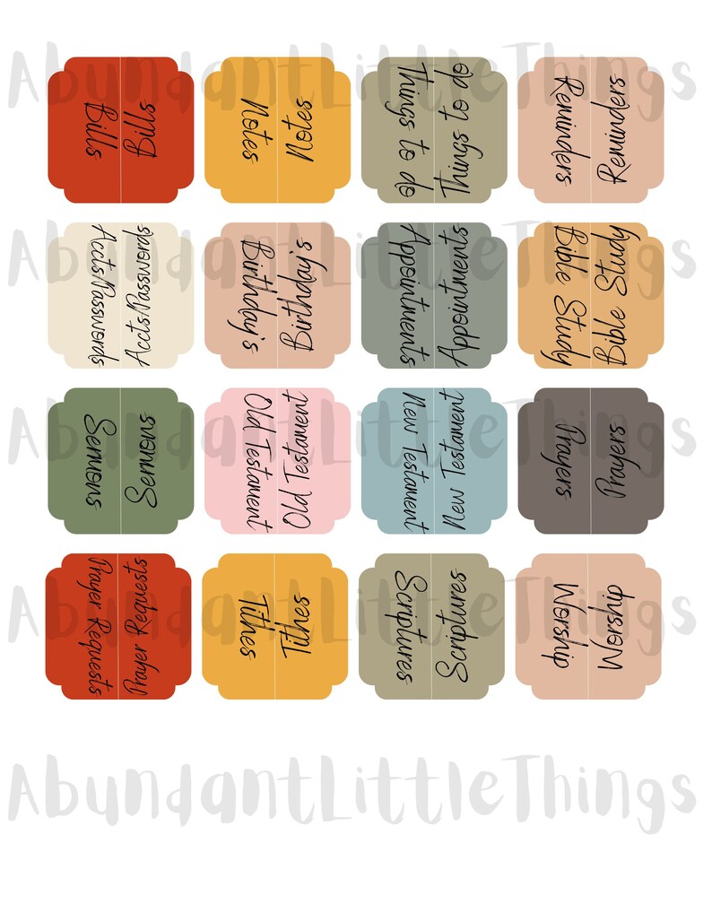 Digital Planner Tabs, Printable Bible Study Dividers, Printable ...