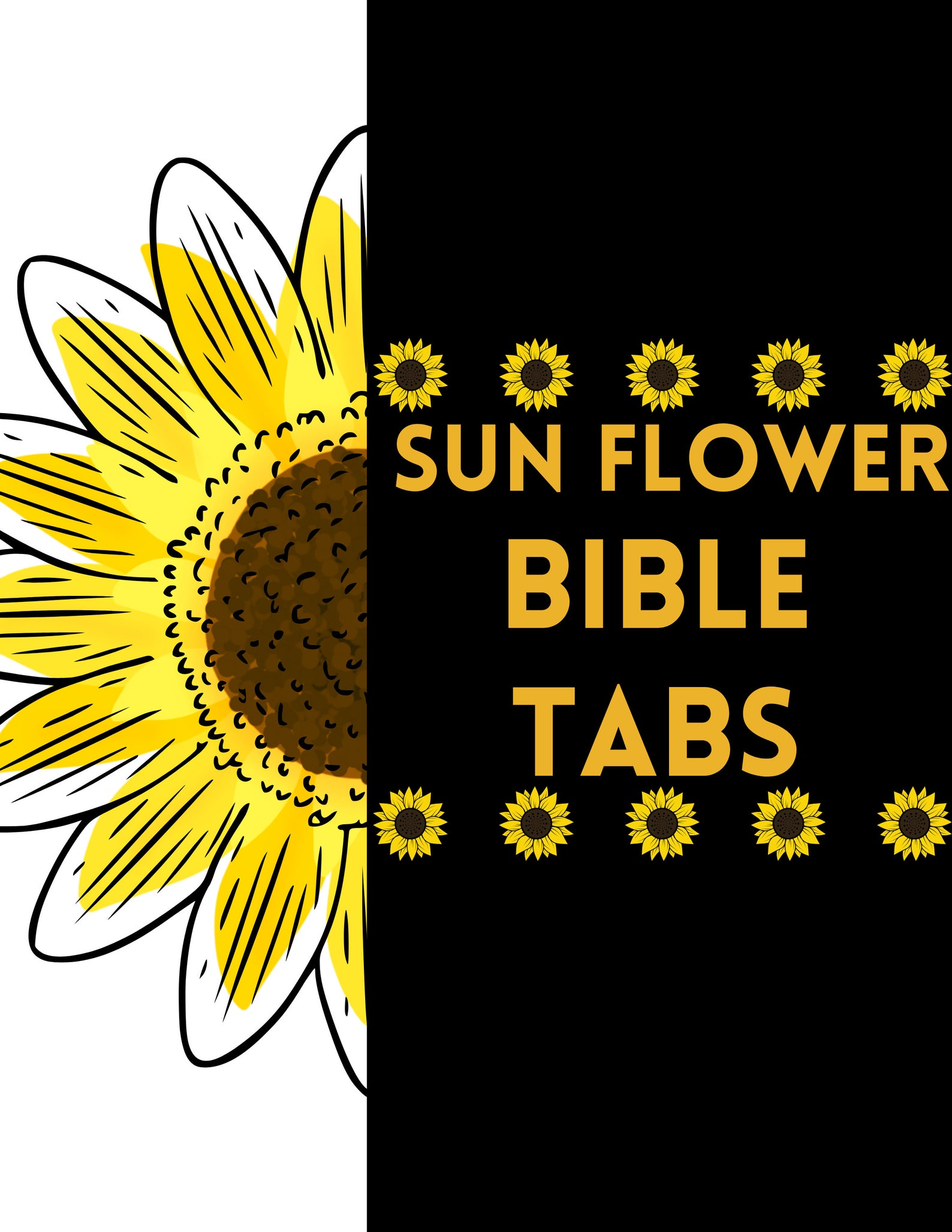 Digital Bible Tabs, Sunflower Bible Tabs, Floral Bible Tabs, Digital ...