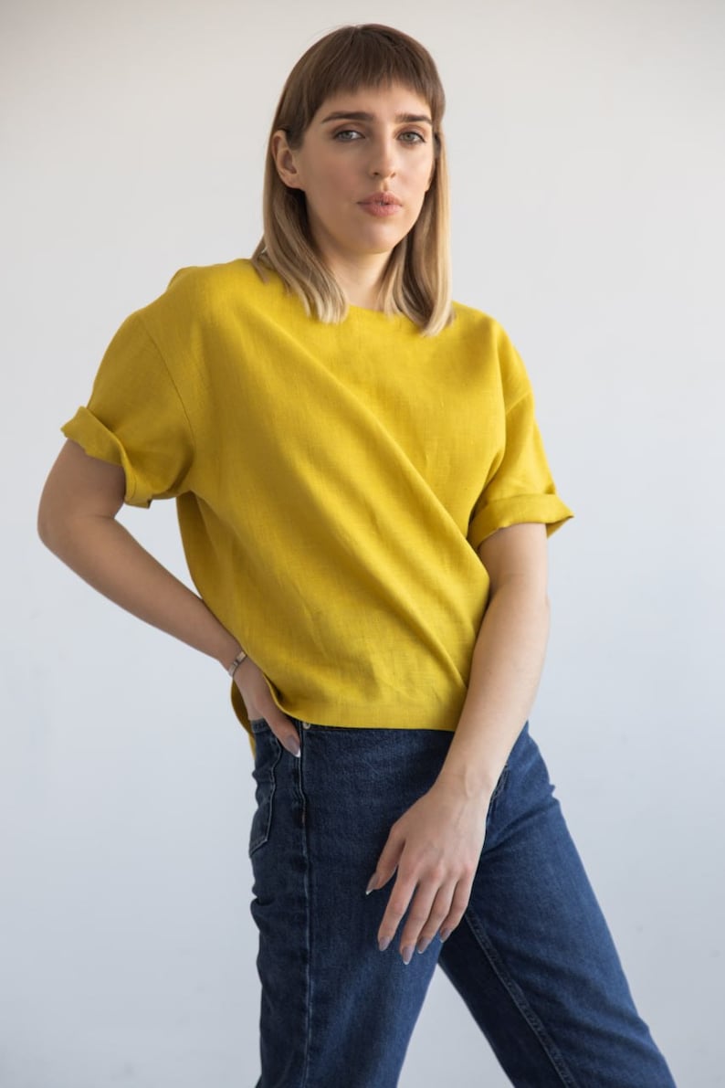 Boxy Top Sewing Pattern, Golda T-shirt With Side Slits Instant PDF ...