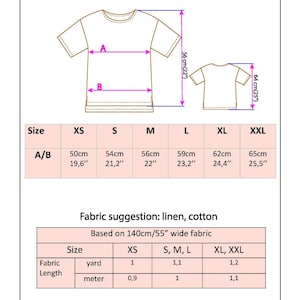 Boxy Top Sewing Pattern, Golda T-shirt With Side Slits Instant PDF ...