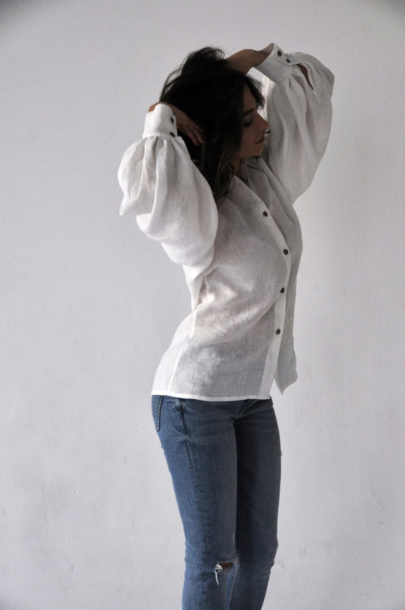 Balloon Sleeve Shirt Sewing Pattern Ariela Shirt With Bishop - Etsy