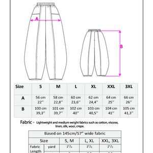 Wide Leg Pants Sewing Pattern Sizes XL 2XL and 3XL Digital - Etsy