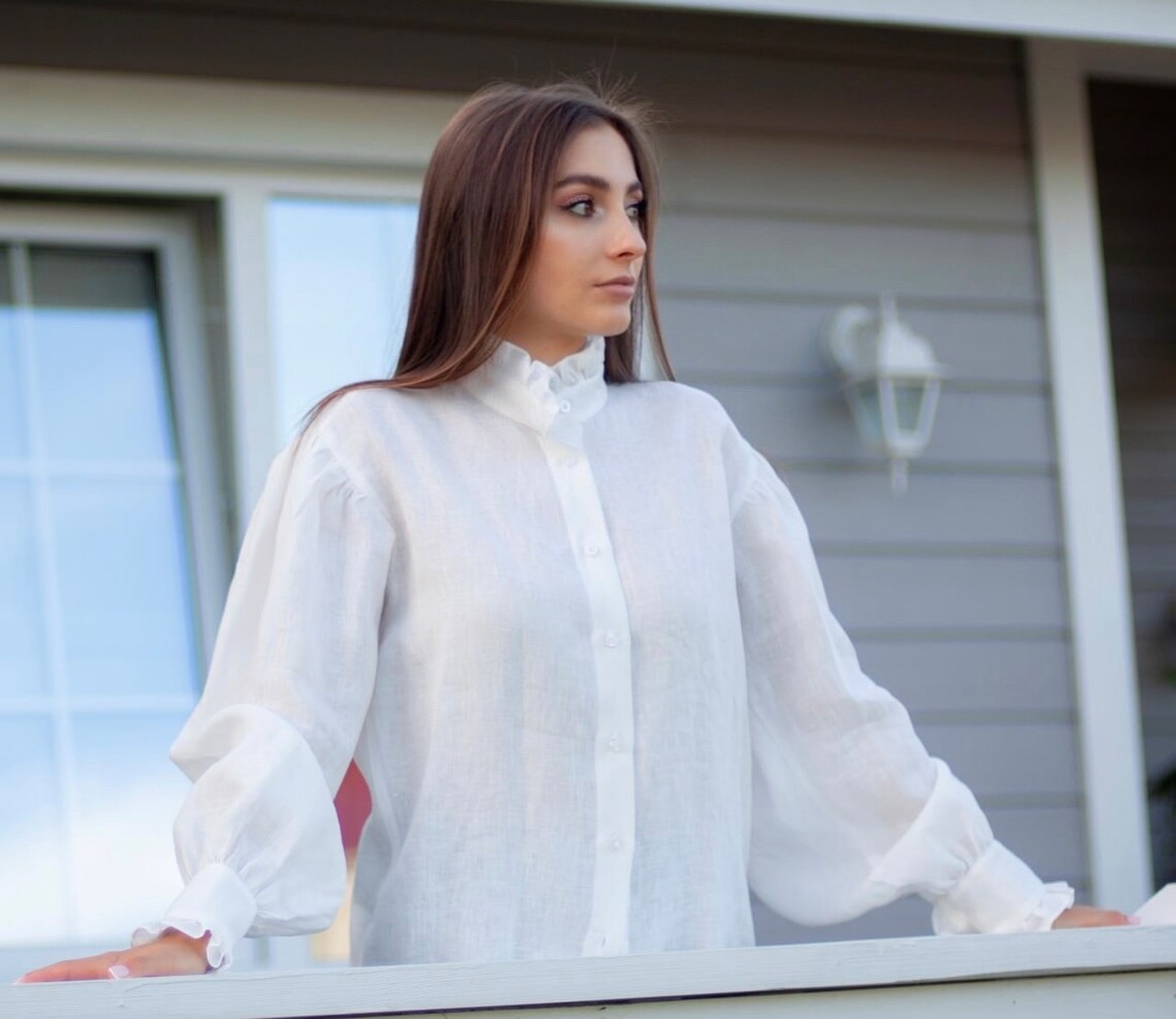 Victorian Blouse Sewing Pattern Instant PDF Download, Ruffle Collar ...