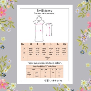 Hooded Dress Sewing Pattern, PDF Digital Pattern Sizes XS, S and M - Etsy