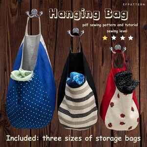 DIY Fabric Hanging Baskets Sewing Patterns, Easy DIY Fabric Storage Pod ...