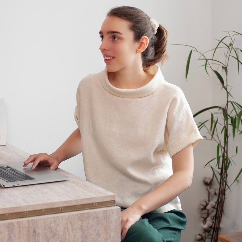 SARA Top With Collar Sewing Pattern Instant PDF Download - Etsy