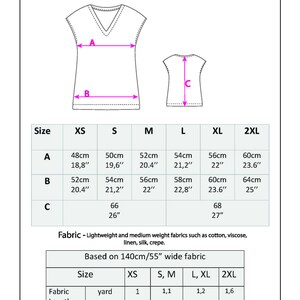 Easy V-neck Top Sewing Pattern Instant PDF Download Sizes - Etsy