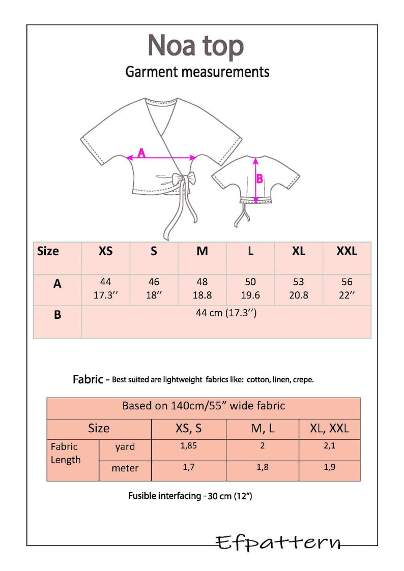 Wrap Top Sewing Pattern Instant PDF Download Sizes L XL and - Etsy