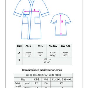 Men's Kimono Robe Sewing Pattern, Sizes XS-4XL, Easy Bathrobe Digital Pattern, Instant PDF ...