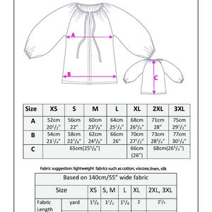 Gathered Raglan Top Sewing Pattern Instant PDF Download - Sizes XS ...