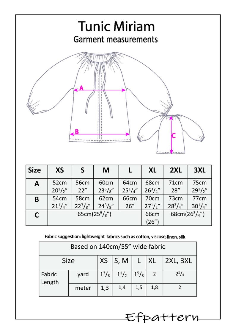 Gathered Raglan Top Sewing Pattern Instant PDF Download - Sizes XS ...