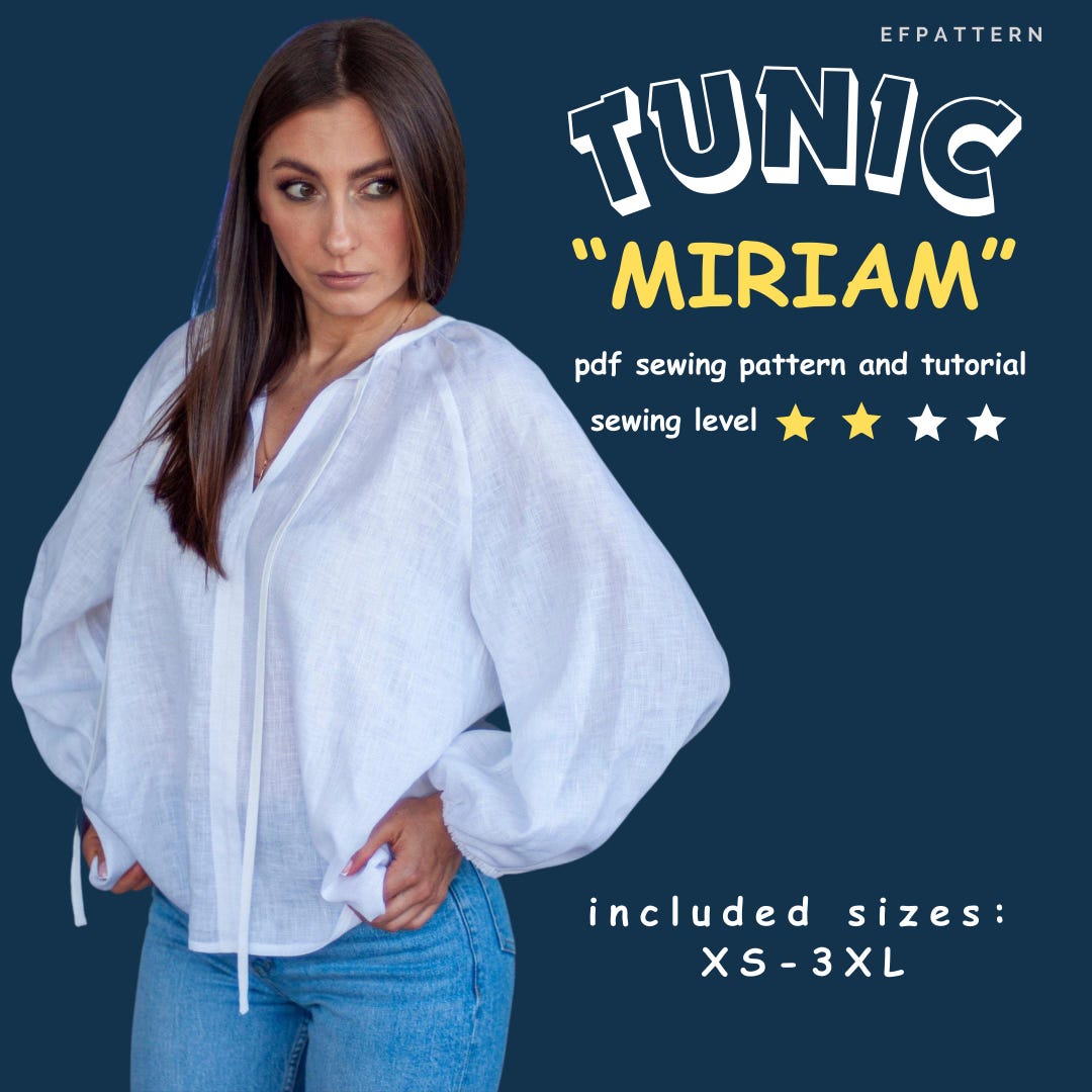 Gathered Raglan Top Sewing Pattern Instant PDF Download - Sizes XS ...