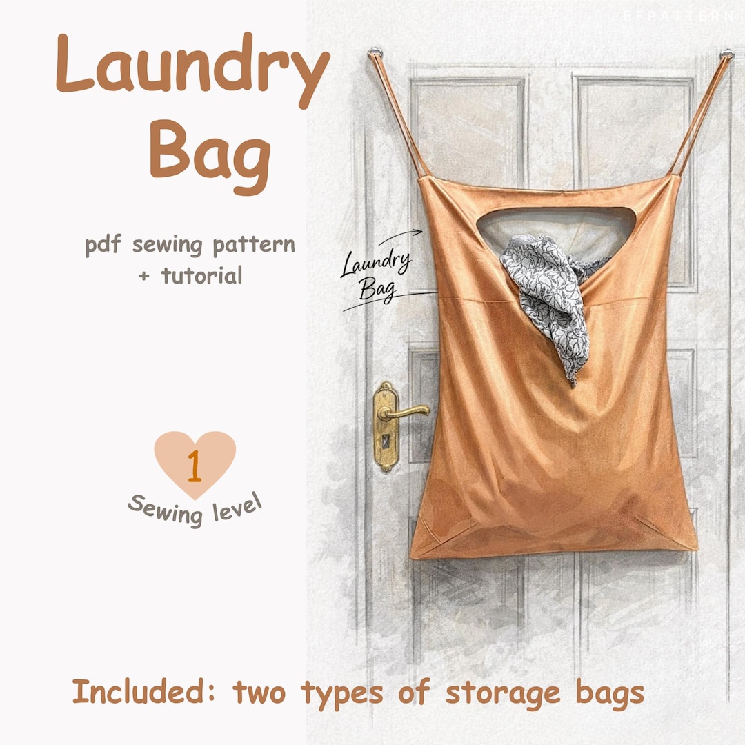Laundry Bag Sewing Pattern PDF, Hanging Laundry Bag Pattern, Over the ...