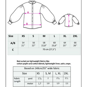 Poet Shirt Sewing Pattern Instant PDF Download, Puffy Sleeves Shirt ...