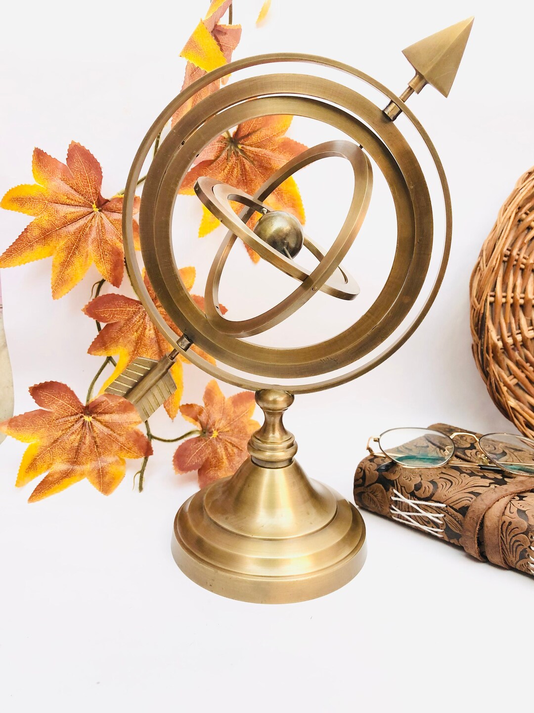 Vintage Brass Celestial Globe Antique Armillary Sphere Nautical Brass ...