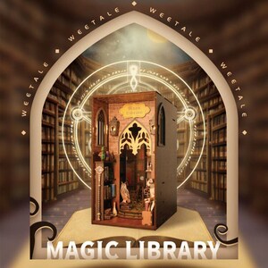 Magic Library Book Nook Diorama 3D Wooden Puzzle Induction - Etsy