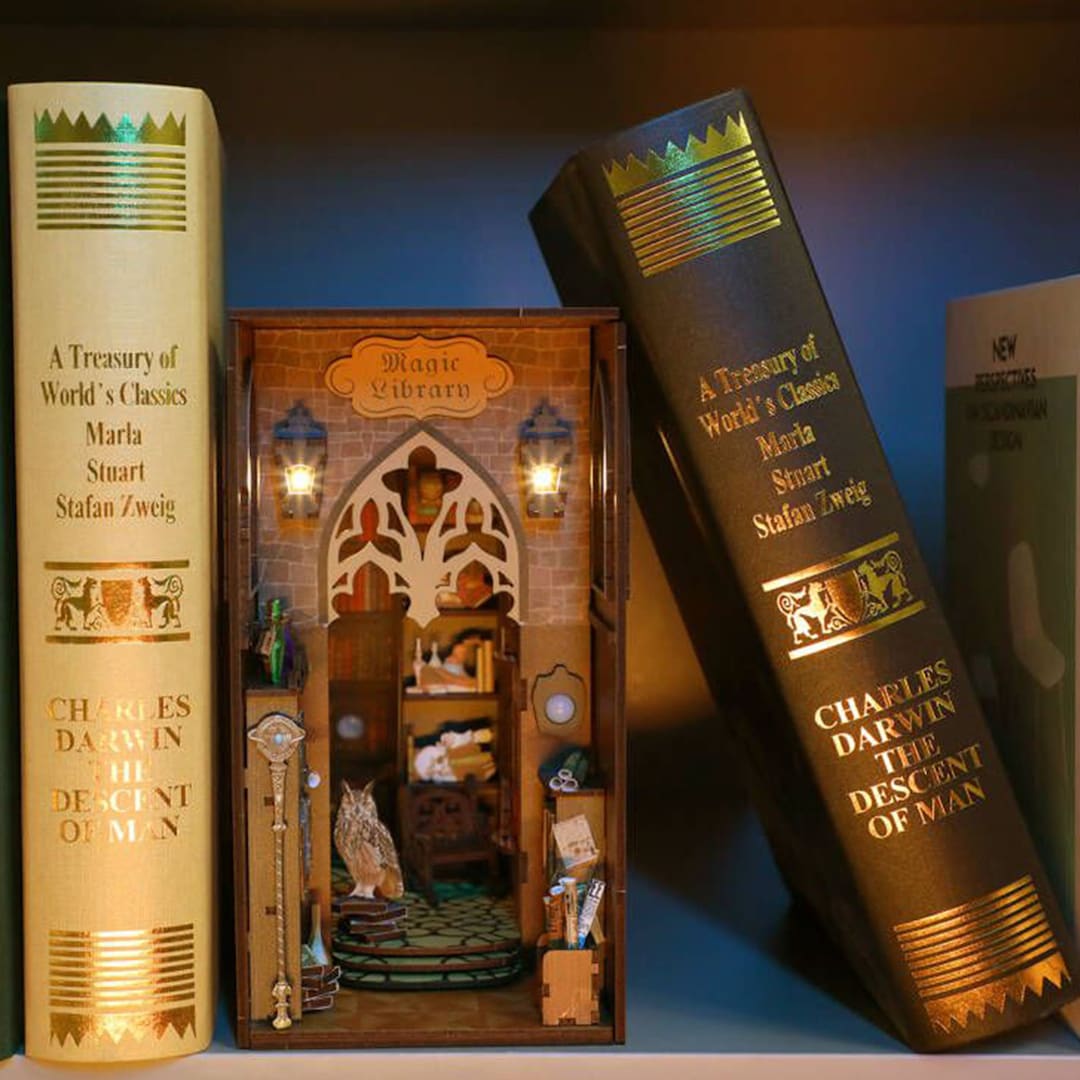 Magic Library Book Nook Diorama 3D Wooden Puzzle Induction - Etsy