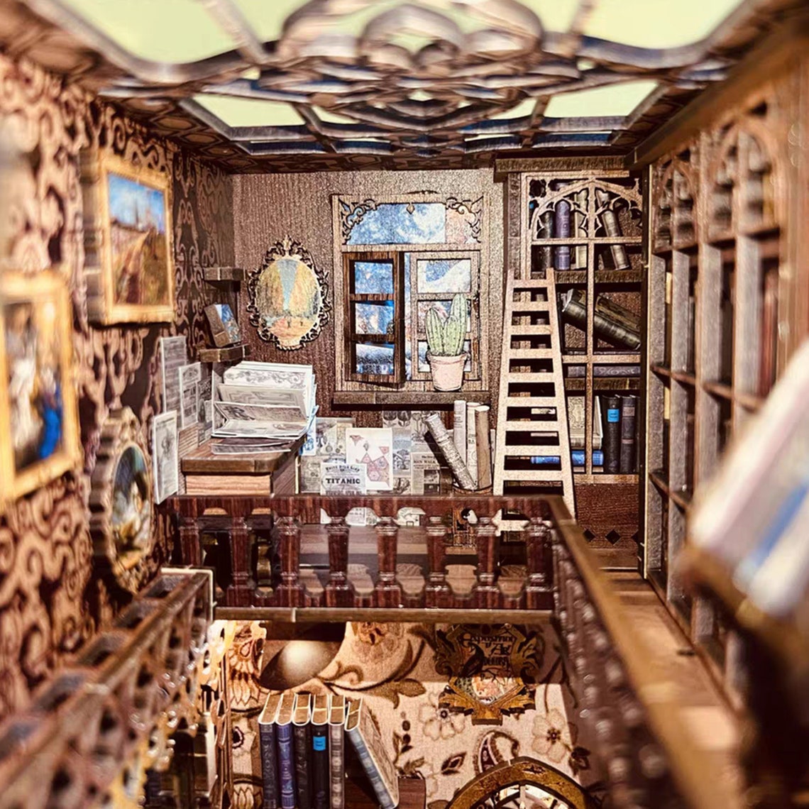 Eternal Bookstore Bookstand Book Nook Library Paper Craft - Etsy