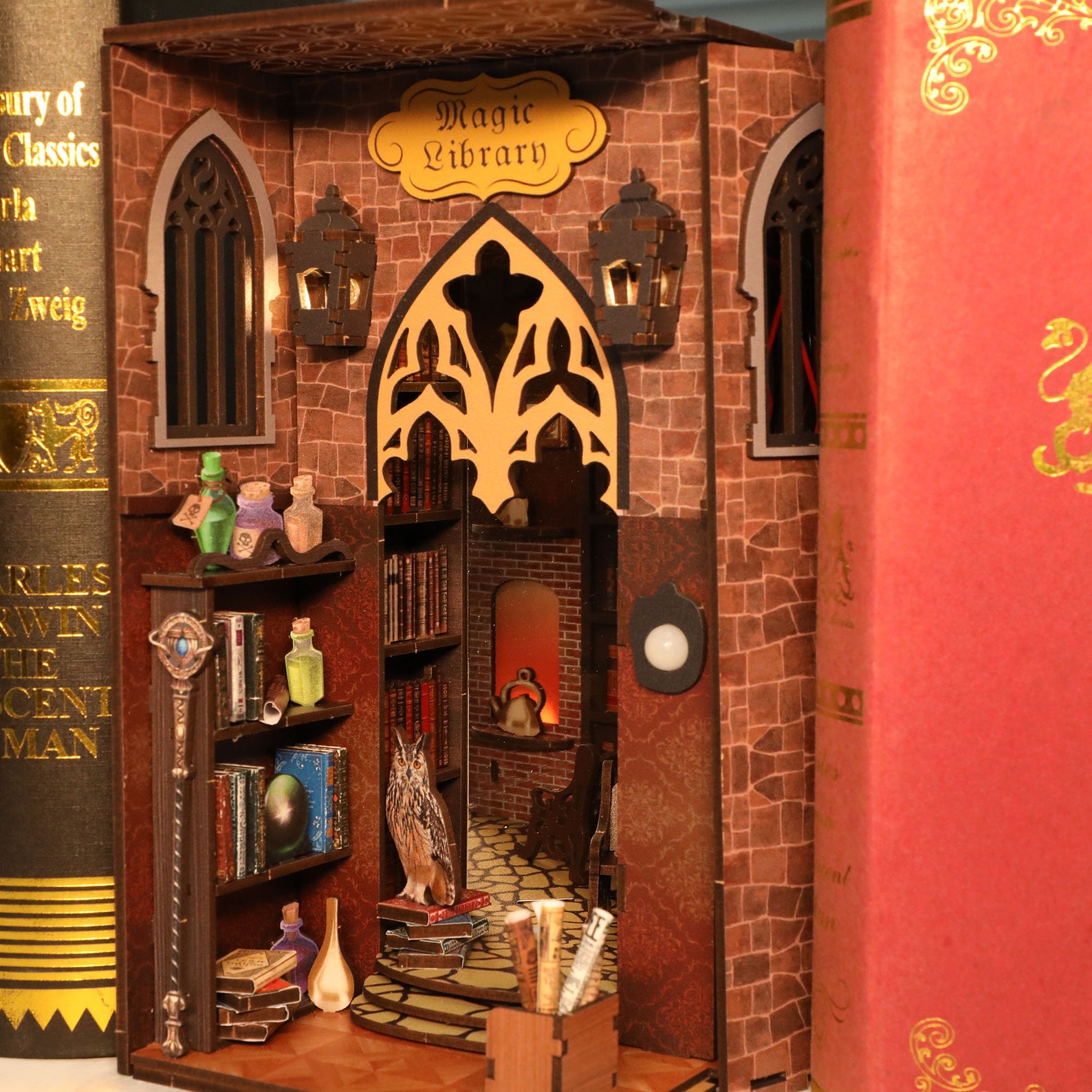 Magic Library Book Nook Diorama 3D Wooden Puzzle Induction - Etsy