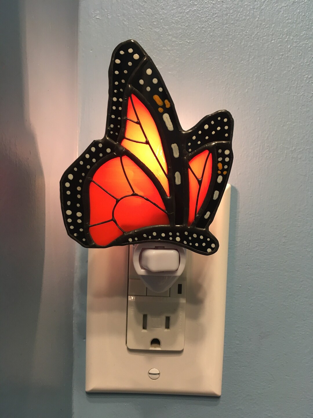 Stained Glass Monarch Butterfly Night Light With Choice of - Etsy