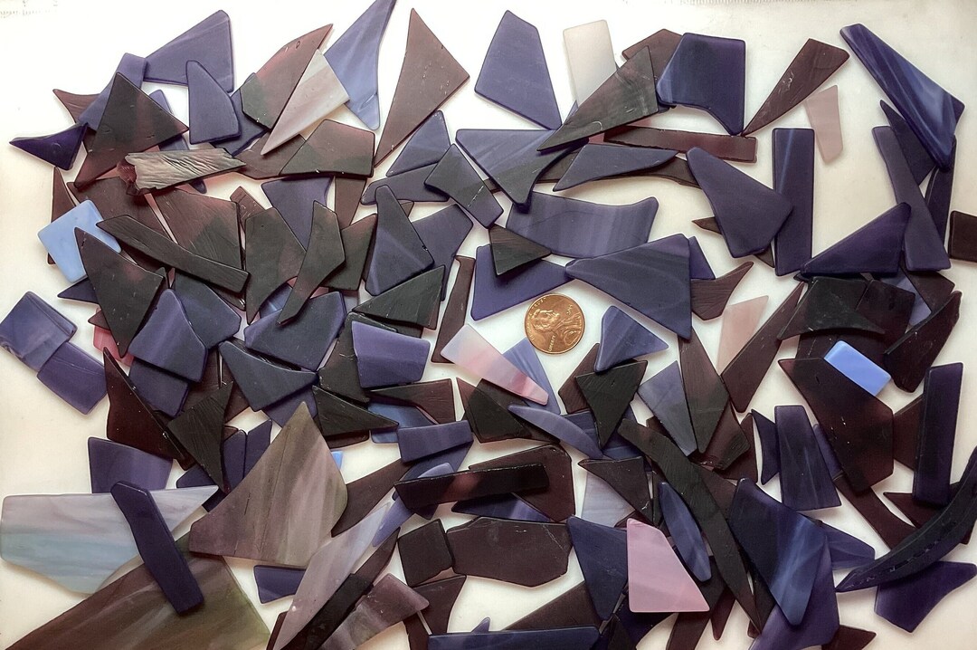 Stained Glass Scrap 12 Ozs Shades of Purple and Pink Scrap Glass, for ...